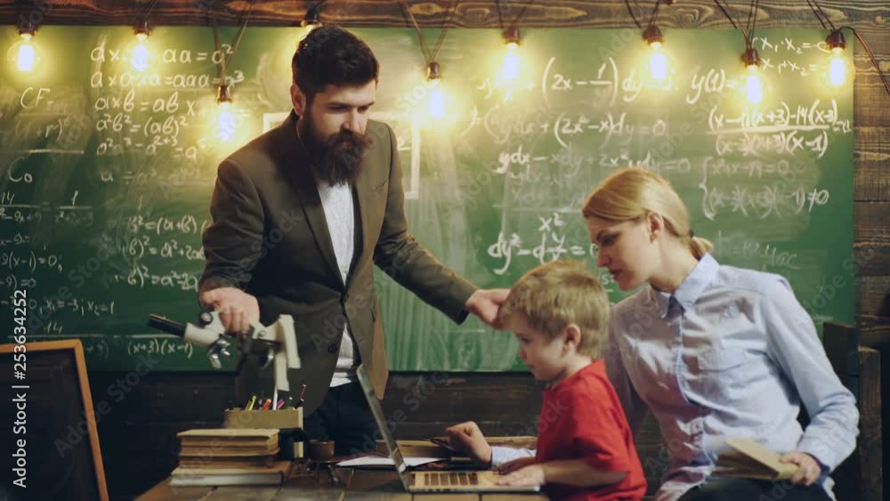 Video Stock Teacher in classroom. Difficult learning process. Teachers ...