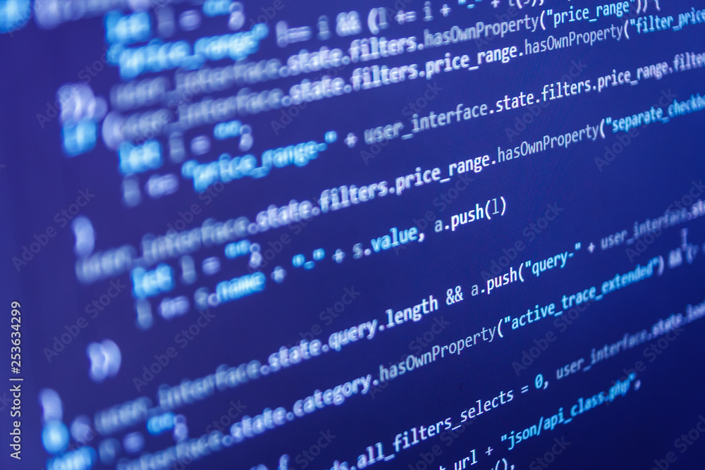 Screens concept design. Software developer programming code on computer ...