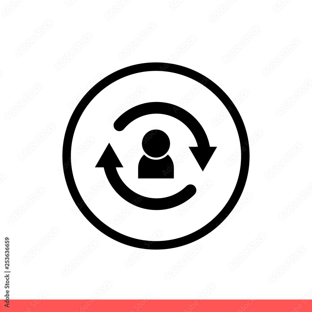 Change user vector icon, account symbol. Simple, flat design for web or ...