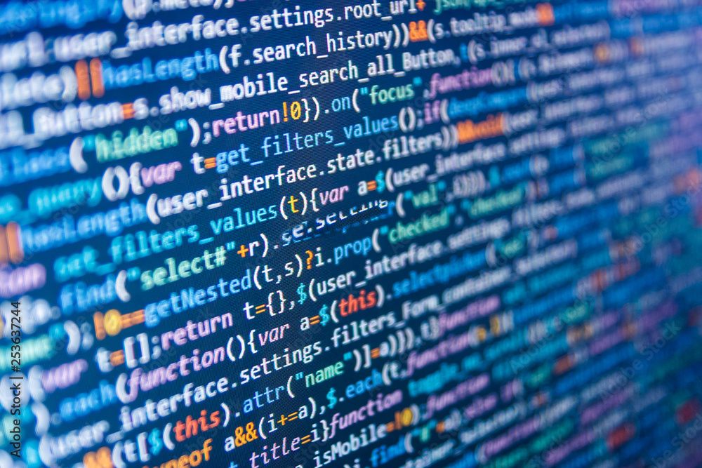 Source PC website developer. Python code computer screen. Programming ...