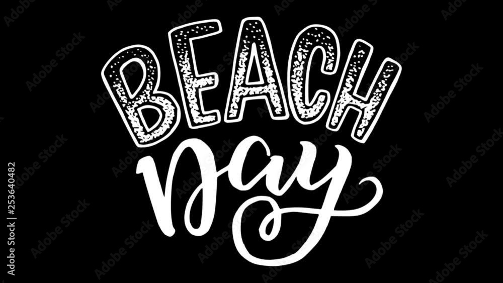 Beach day animated lettering text in summer style. Motion graphic ...