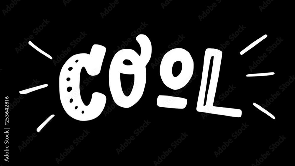 Cool hand lettering animated word on transparent background. 2d motion ...