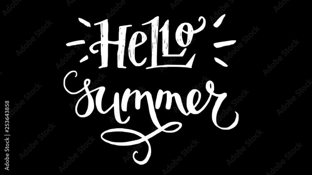 Video „Hello summer animated lettering with popping up and paint stroke ...