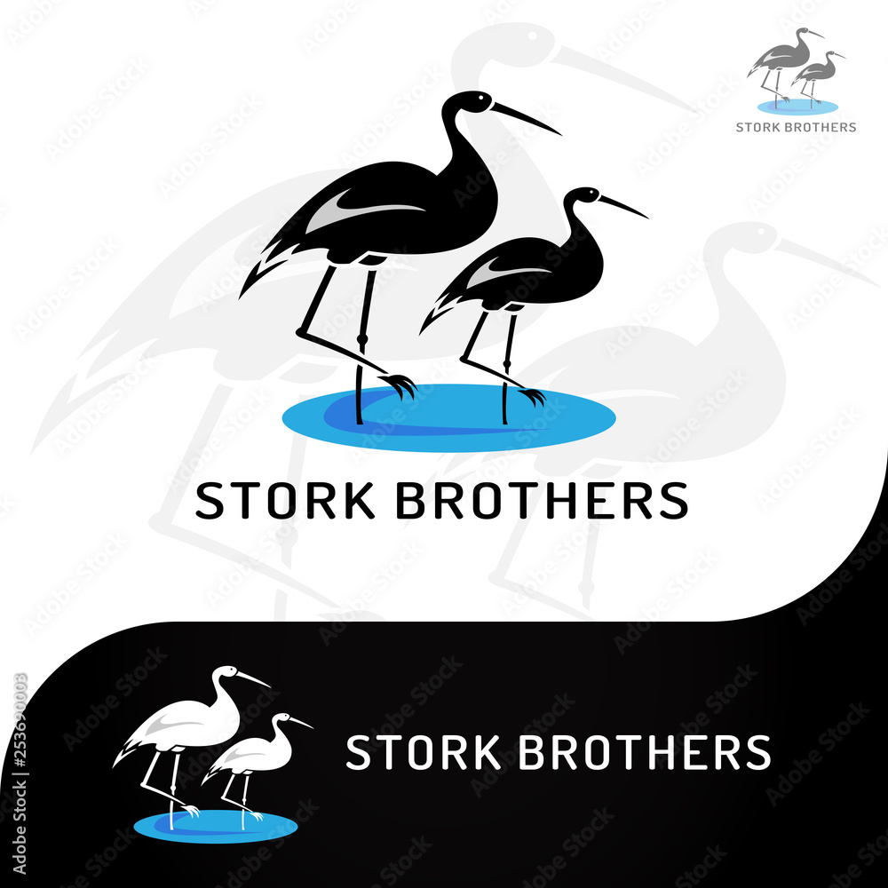 This logo has a picture of stork brothers. This logo is good to use as ...
