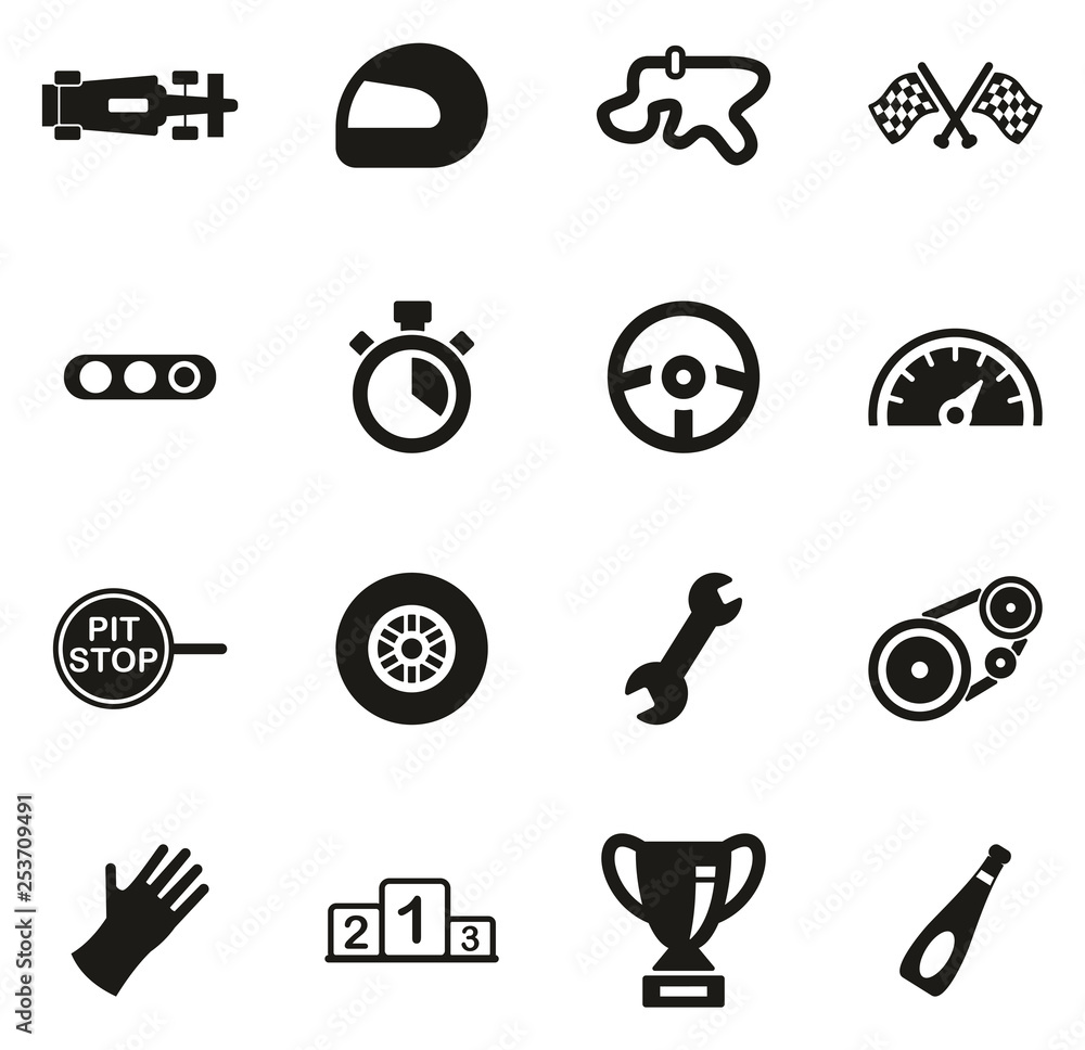 Formula 1 Racing Icons Stock Vector | Adobe Stock