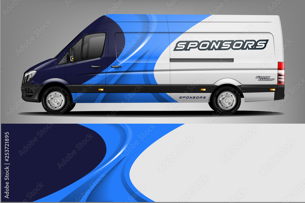 Van Wrap Livery design. Ready print wrap design for Van. - Vector Stock ...
