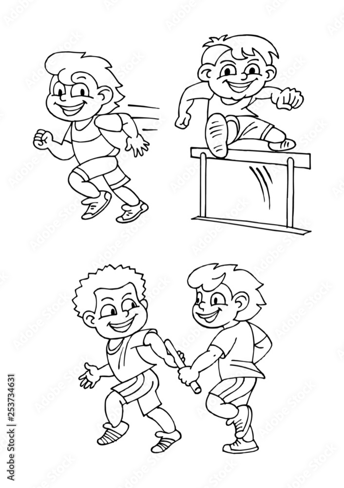 Track And Field Running Clipart Black