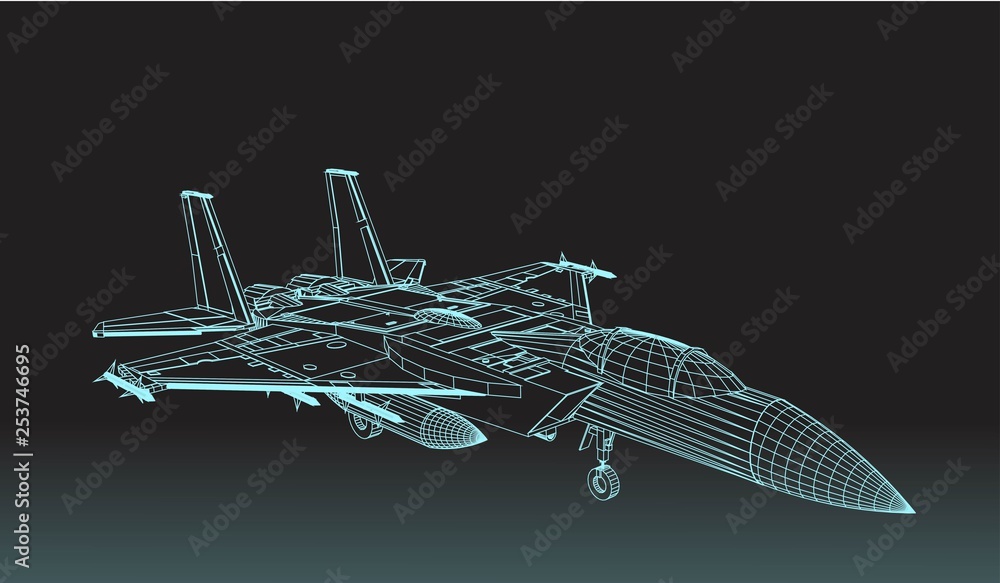 Jet plane structure Stock Vector | Adobe Stock