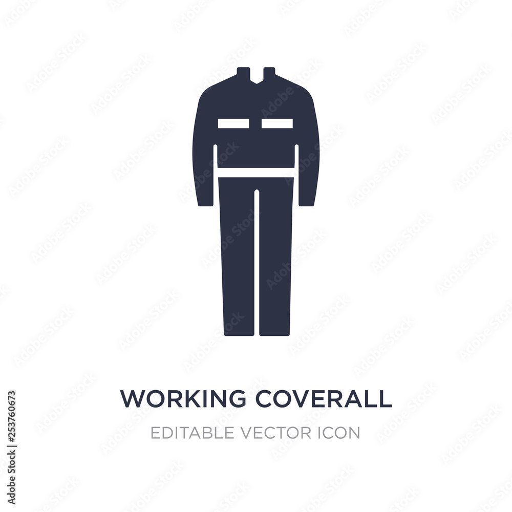 working coverall icon on white background. Simple element illustration ...