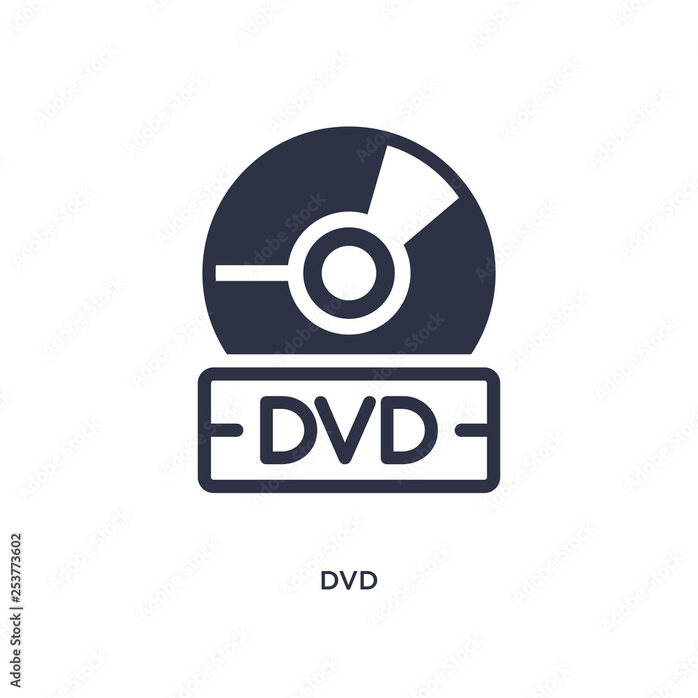 dvd icon on white background. Simple element illustration from cinema ...