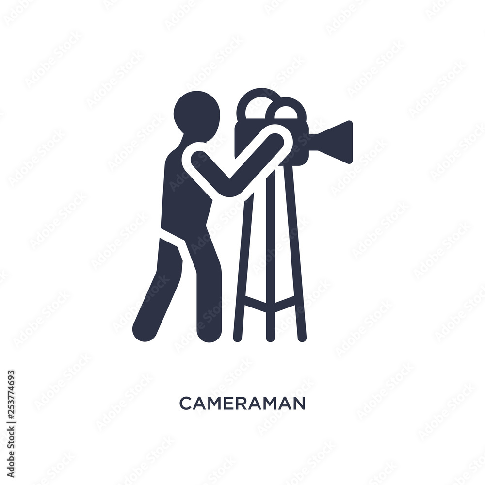 cameraman icon on white background. Simple element illustration from ...