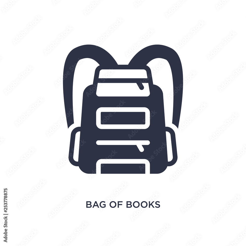 bag of books icon on white background. Simple element illustration from ...