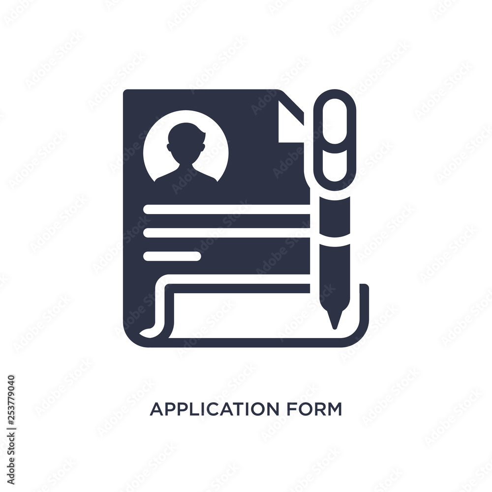 application form icon on white background. Simple element illustration ...