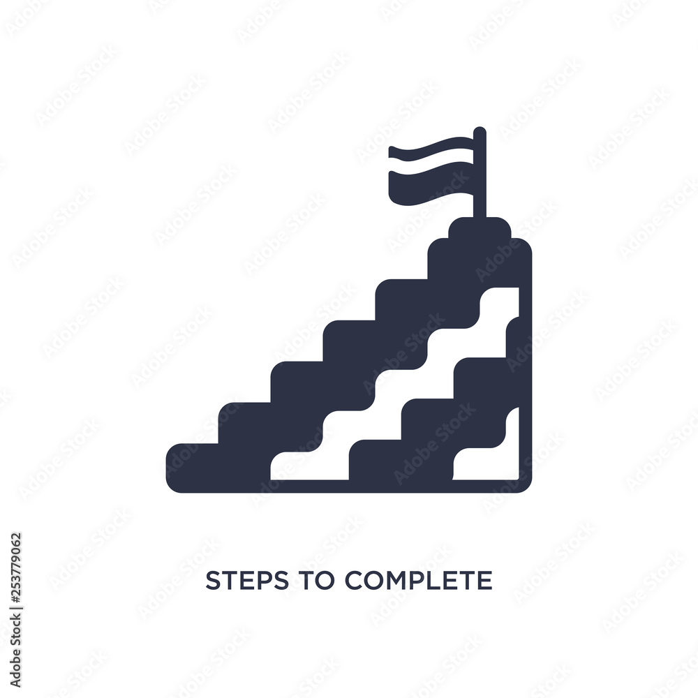steps to complete icon on white background. Simple element illustration ...