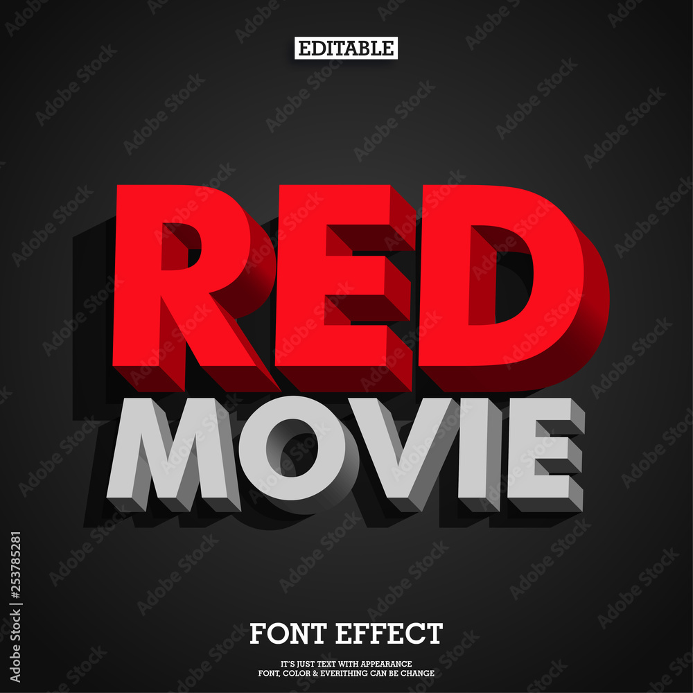 strong bold modern retro 3d red typeface font Stock Vector | Adobe Stock