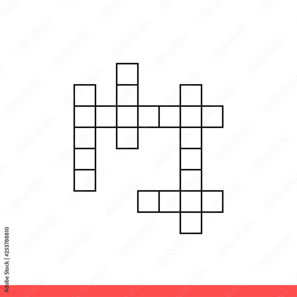 Crossword vector icon, intelligence symbol. Simple, flat design for web ...
