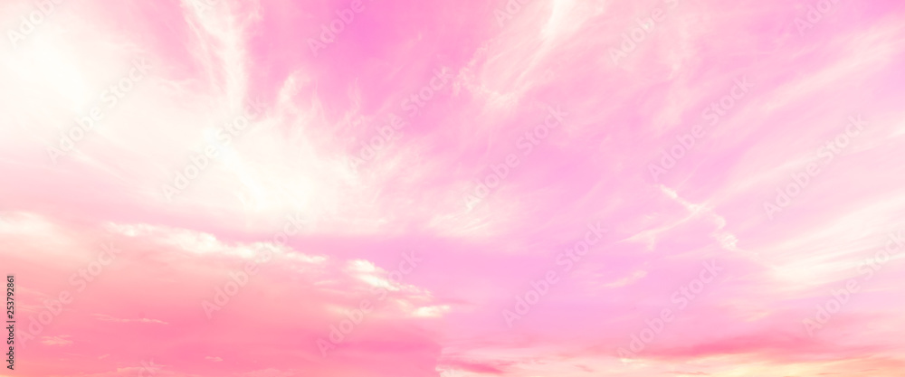 Panorama fantacy pink sky and clouds background in summer Stock Photo ...