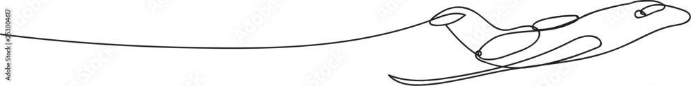 One line art private jet plane vector flat design. Business jet ...