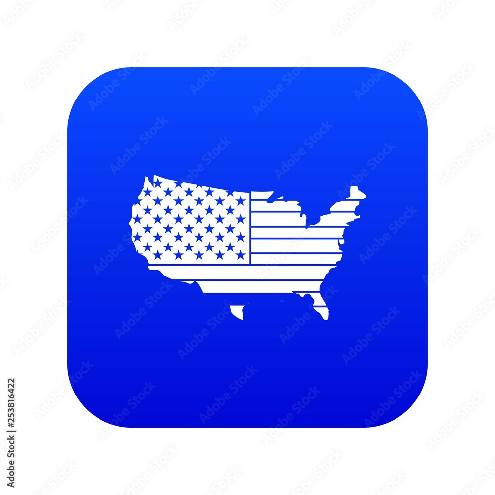 American map icon digital blue for any design isolated on white vector ...