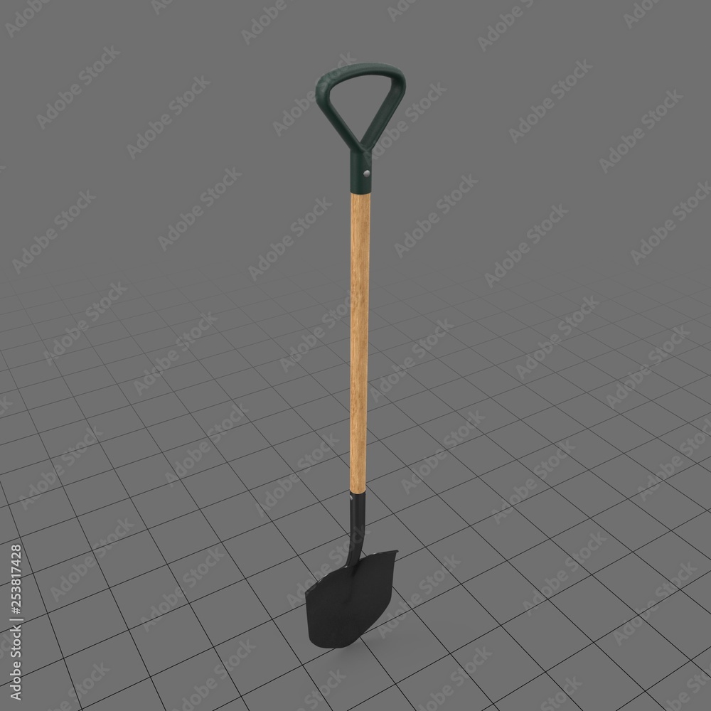 Rounded shovel Stock 3D asset | Adobe Stock