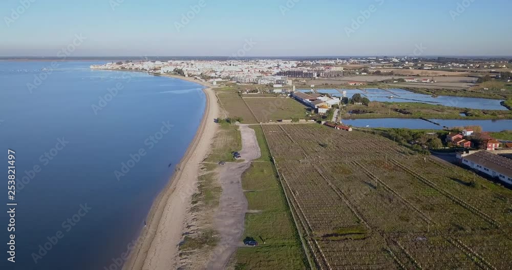 Aerial view of old seafood processing factory to prepare salted and dry ...