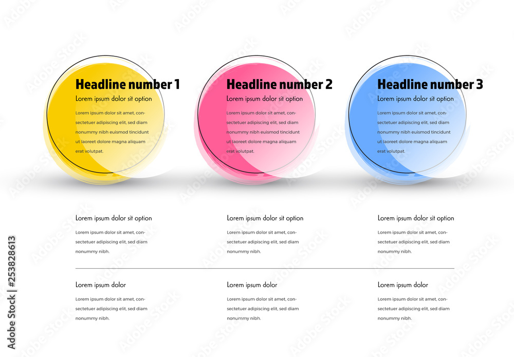 Infographic with 3 Circles Stock Template | Adobe Stock