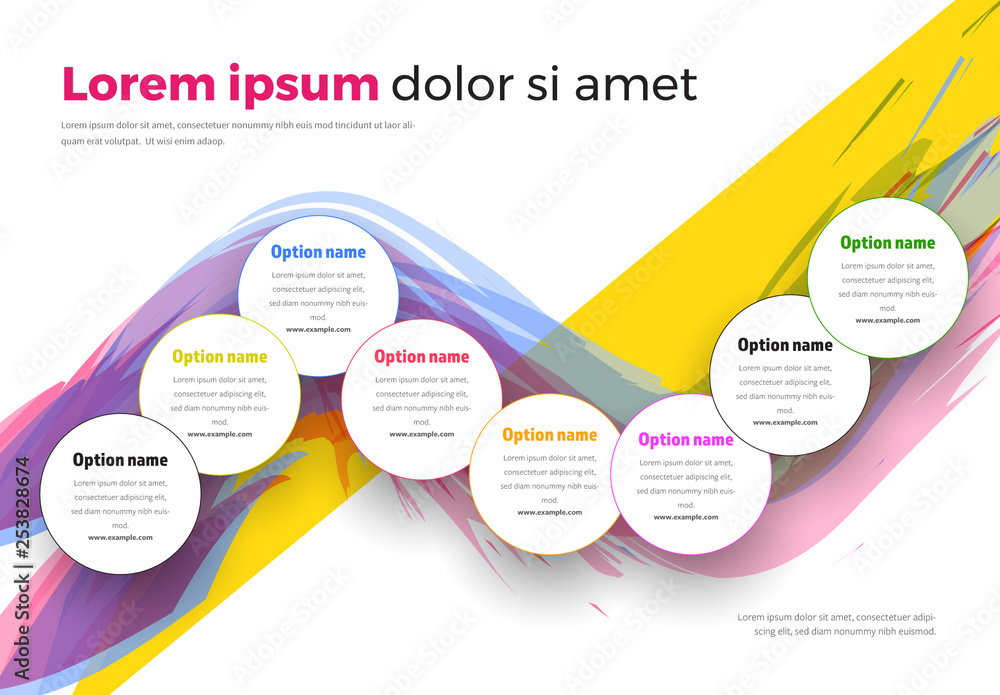 Multicolored Infographic with Eight Sections Stock Template | Adobe Stock