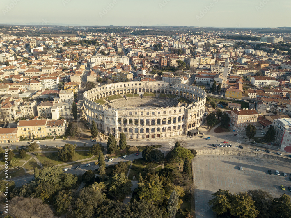 Roman Amphiteater (Pulska Arena, Arena di Pola) is located in Pula ...