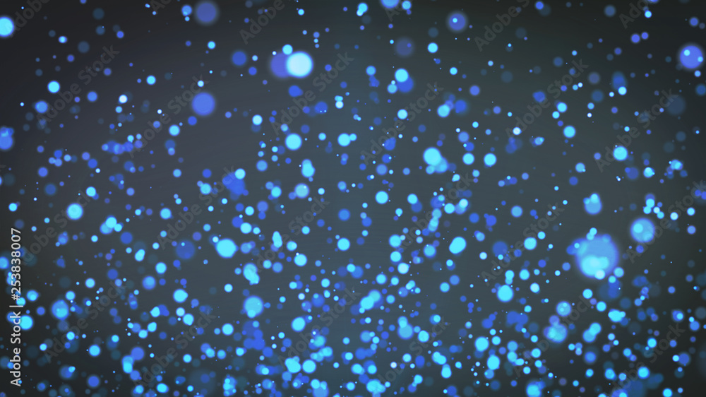 Blue particles background, dust particles with real lens flare. glitter ...