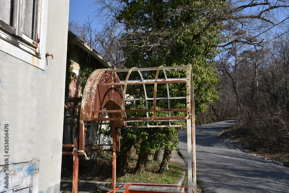 Hotel, Triest, Obelisco, Italien, geschlossen, gesperrt, verlassen ...