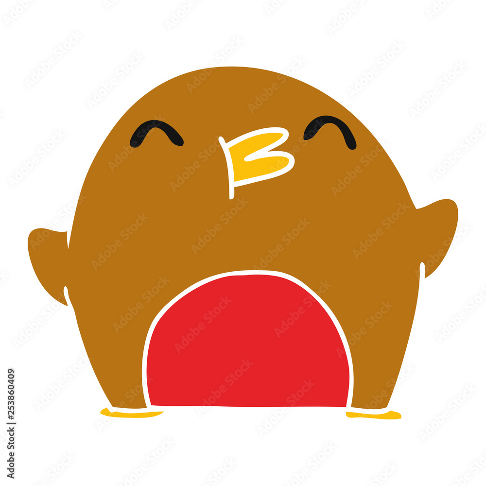 cartoon cute kawaii red robin Stock Vector | Adobe Stock