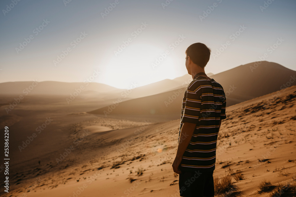 Namibia, Namib desert, Namib-Naukluft National Park, Sossusvlei, man ...