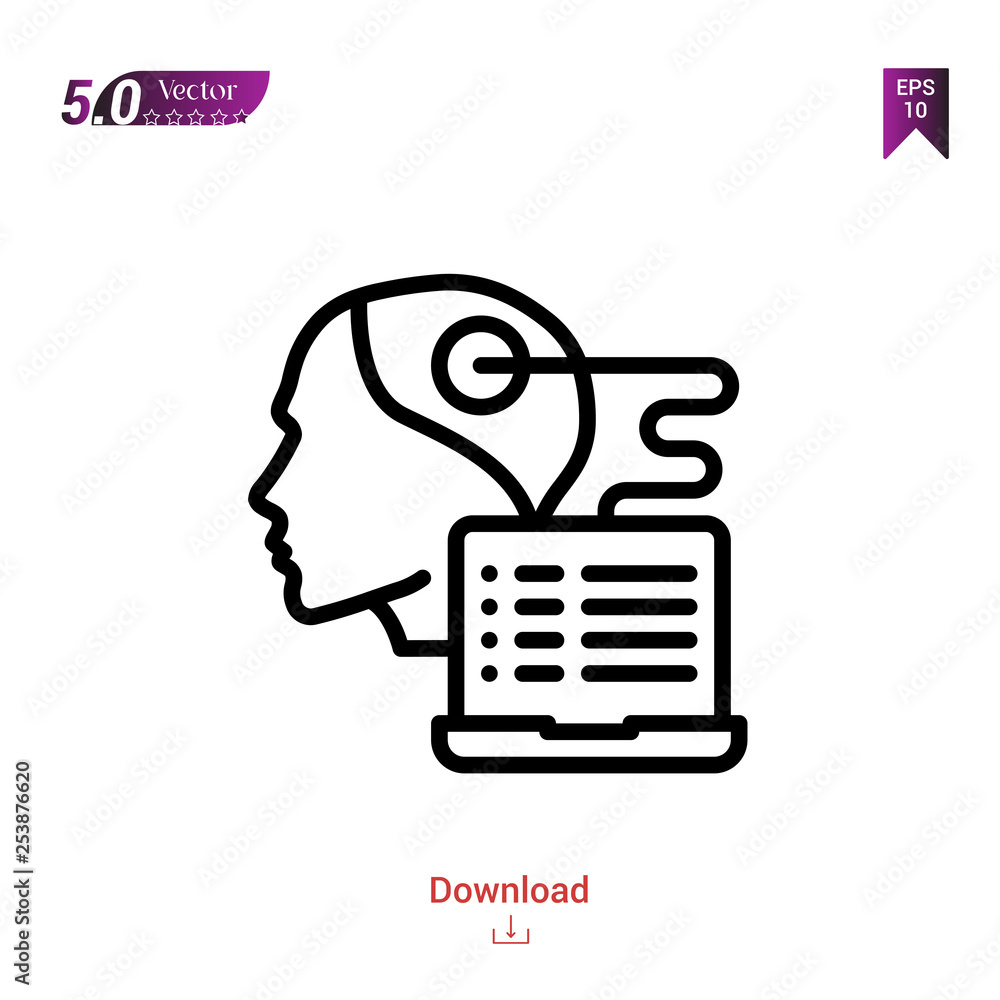 Outline android icon isolated on white background. Line pictogram ...