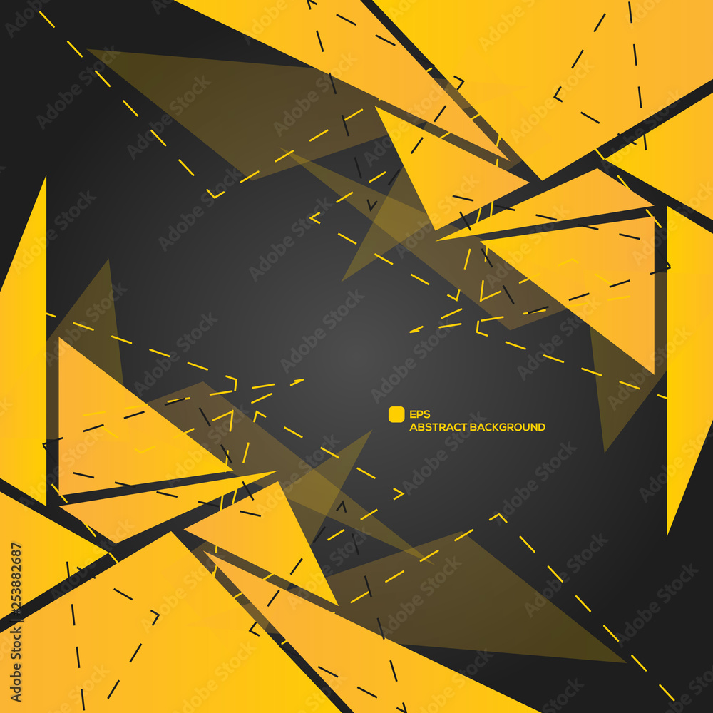 Black And Yellow Abstract