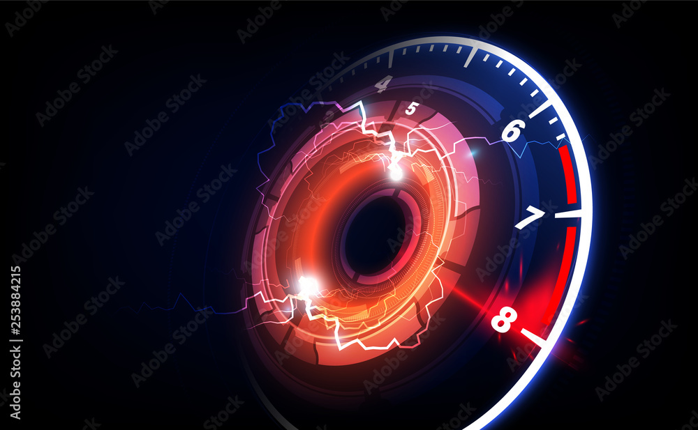 Speed motion background with fast speedometer car. Racing velocity ...