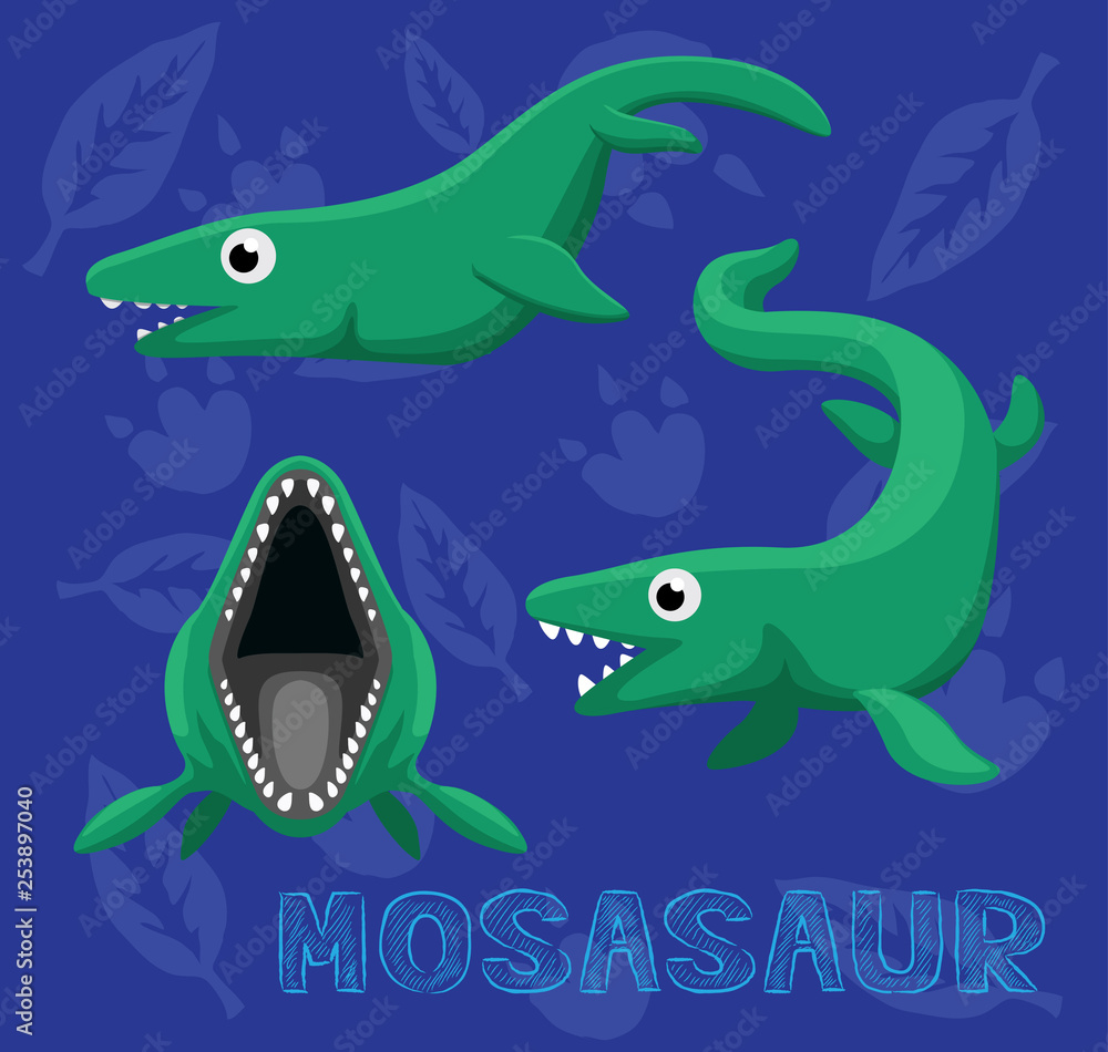 Sea Monster Mosasaur Cartoon Vector Illustration Stock Vector | Adobe Stock