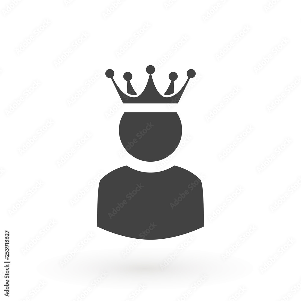 King User Icon Logo Design Element. Admin icon. Administrator. Crowned ...