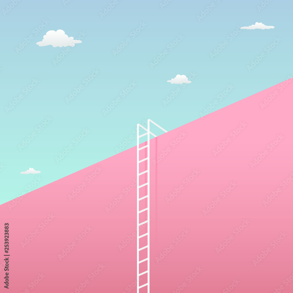 reach the goal visual concept with minimalist art design. high giant ...