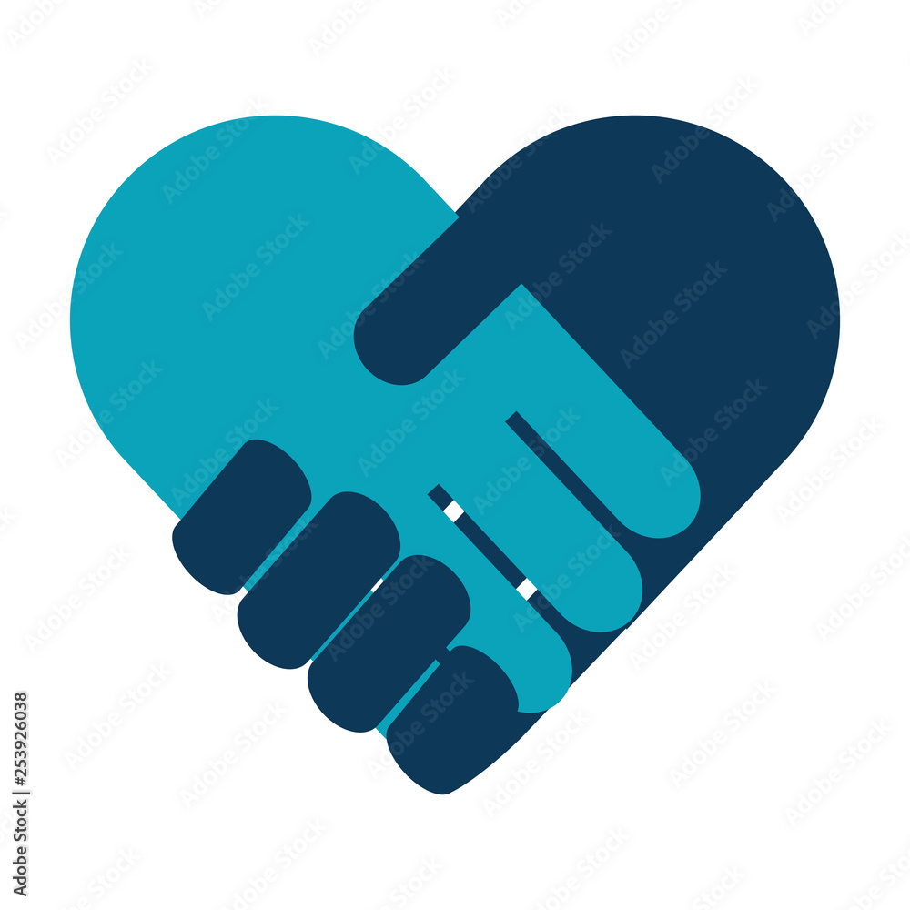 Shaking Hands Heart Vector