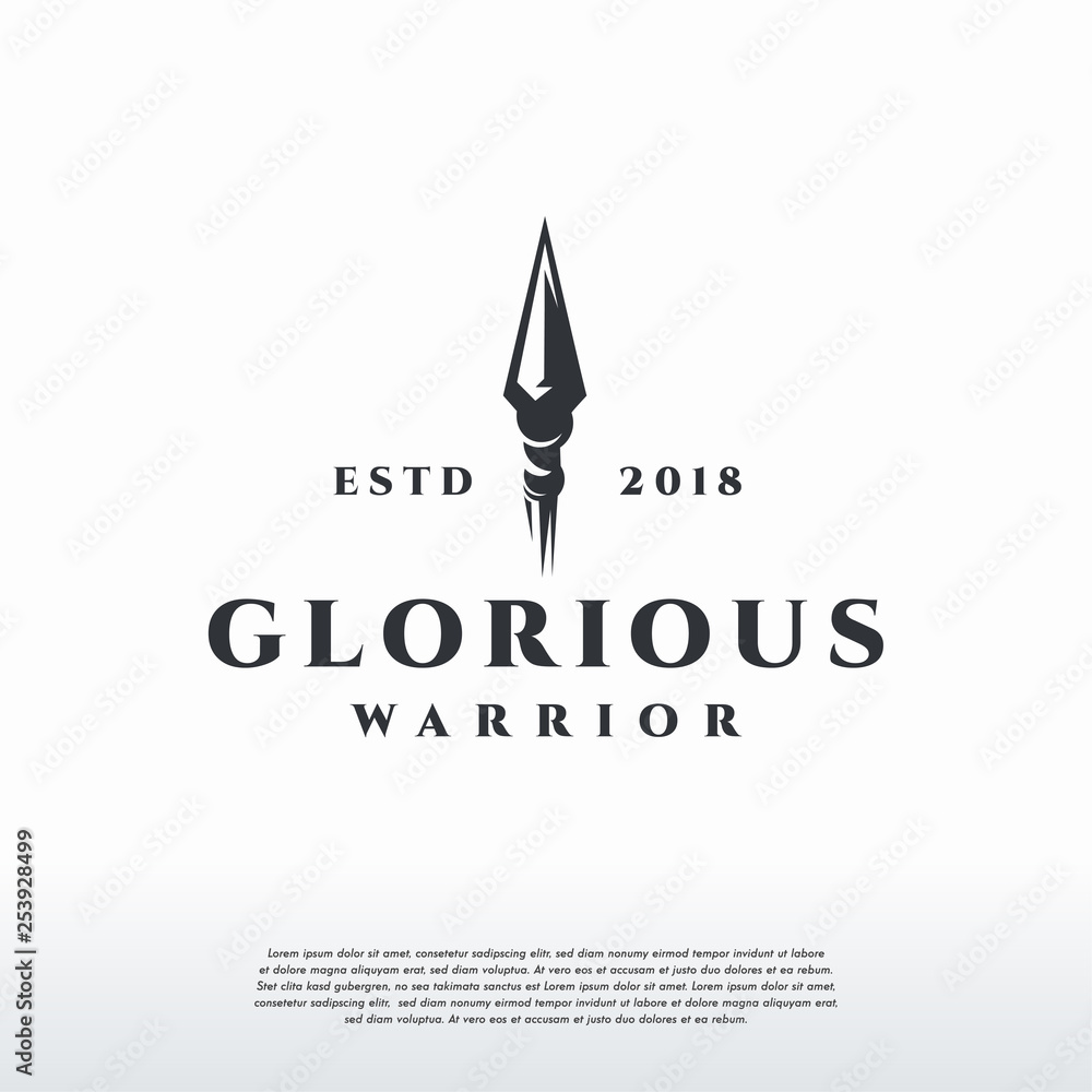 Glorious Warrior Logo vintage, Spear logo template Stock Vector | Adobe ...