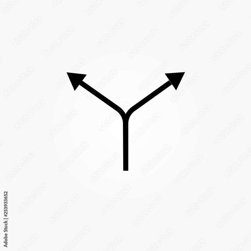 Two Arrows Splitting From One Another To Left And Right Stock Vector ...