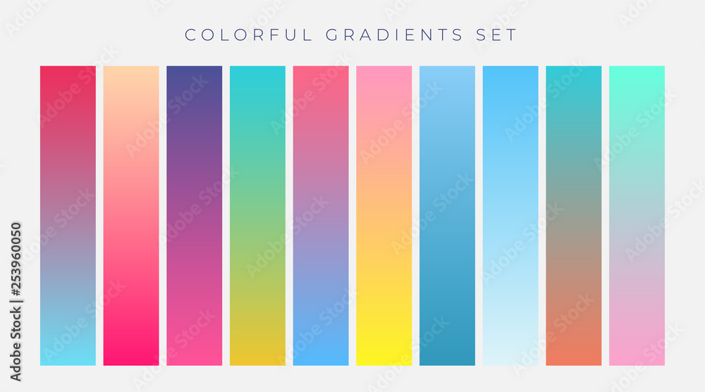 colorful set of vibrant gradients Stock Vector | Adobe Stock