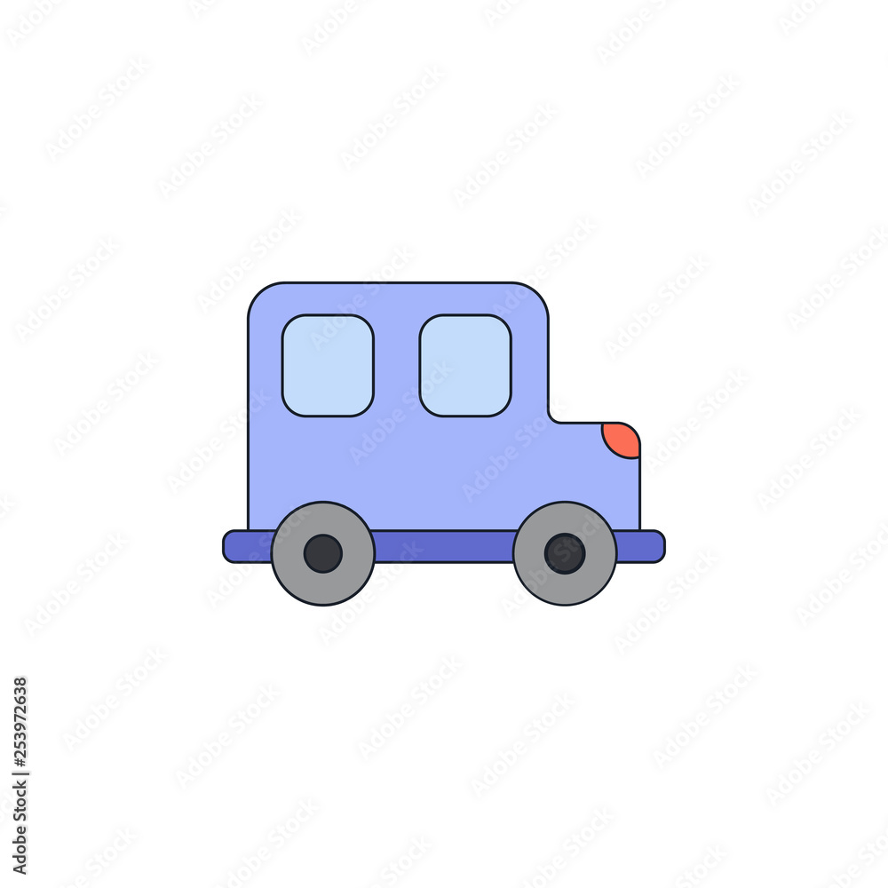 cartoon toy car colored icon. Signs and symbols can be used for web ...