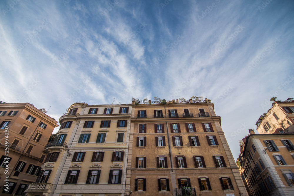 Rome, Italy - November, 2018: Spanish steps blurred in vintage style ...