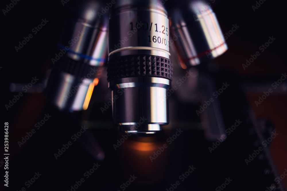 Laboratory microscope for scientific research. Microscope is used for ...
