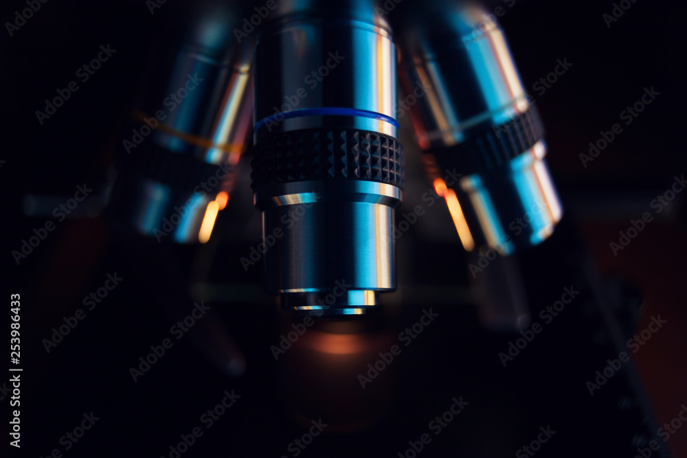 Laboratory microscope for scientific research. Microscope is used for ...