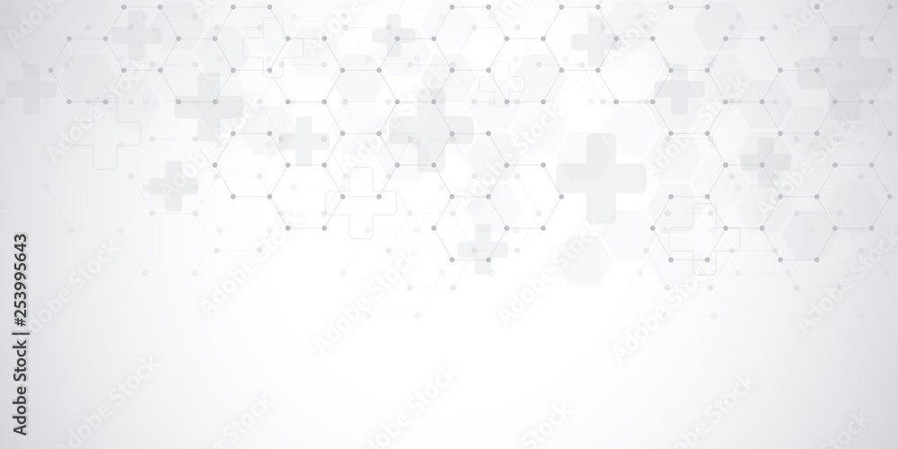 Abstract medical background with hexagons pattern. Concepts and ideas ...