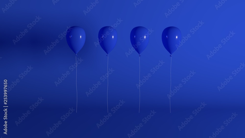 Globos azules en fondo azul Stock Illustration | Adobe Stock