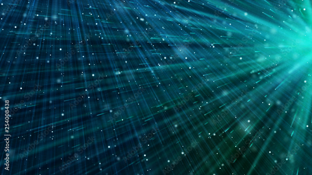 Abstract futuristic space rain. Mystical universe banner. Sparkling ...