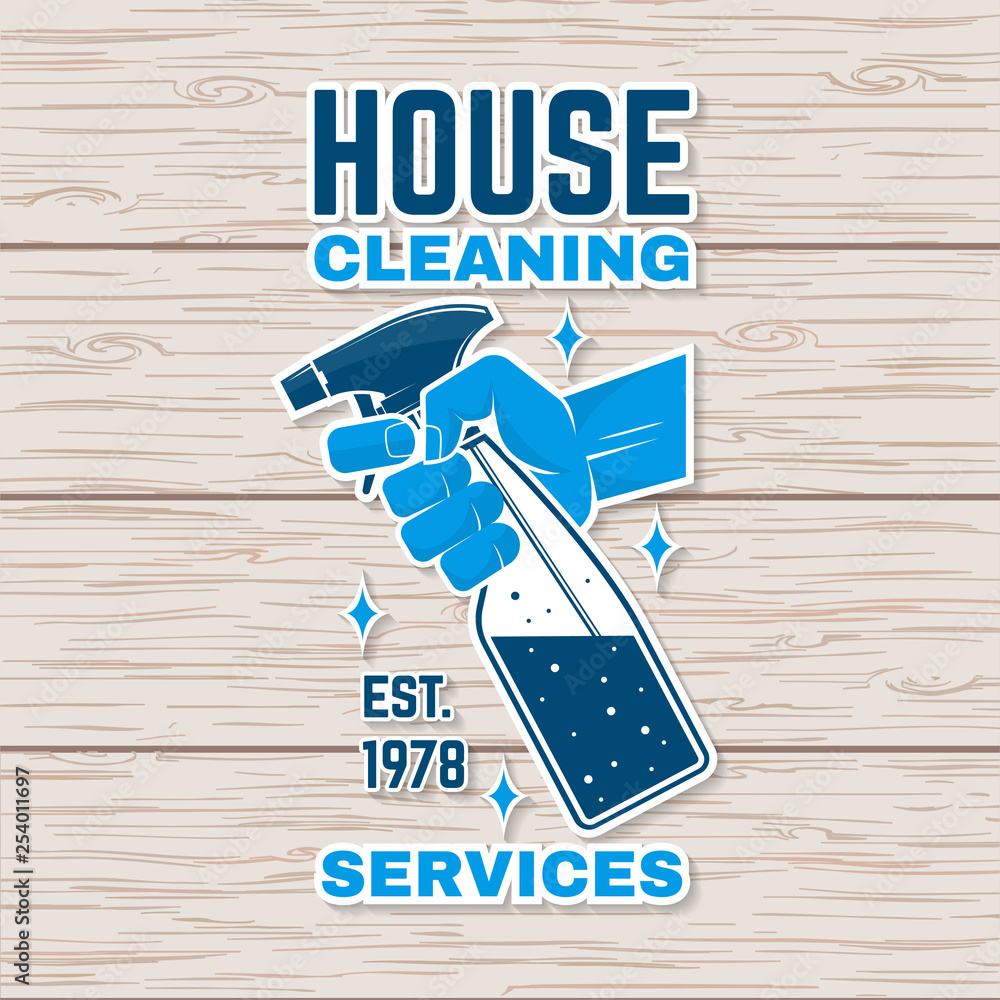 Cleaning company badge, emblem. Vector. Concept for shirt,sticker ...